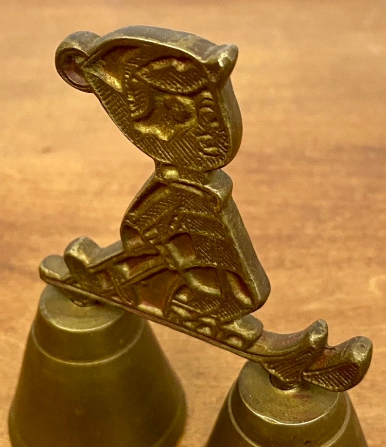 Vintage Sarna Double Brass Bell With Skier | Made in India - Etsy