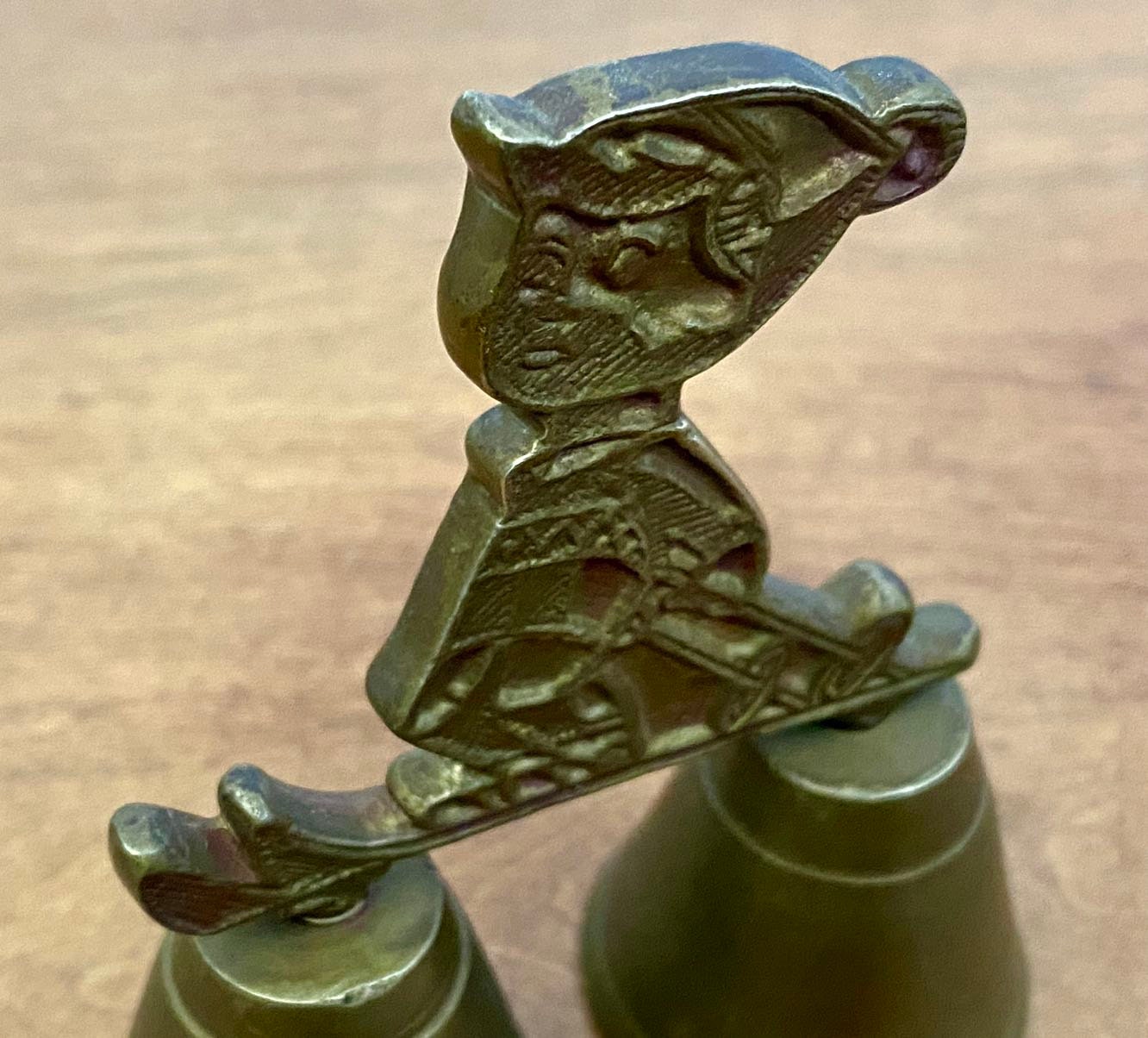 Vintage Sarna Double Brass Bell With Skier | Made in India - Etsy