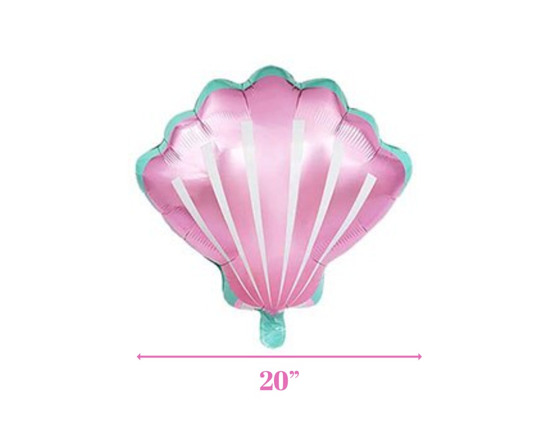 20" Light Pink Seashell, Pastel Clam Shell Mylar Foil Balloon, Under ...