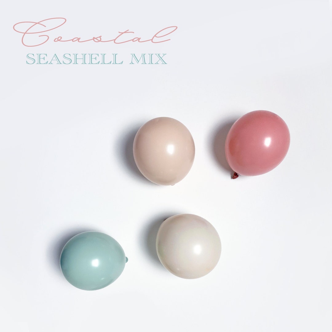 Coastal Seashell Pastel Balloon Garland Arch Kit. Muted Soft Tone Mauve ...