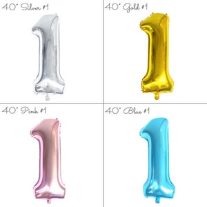 1st Birthday Party Decoration Set. 40" Big Number #1 Balloon, 36" Gold ...