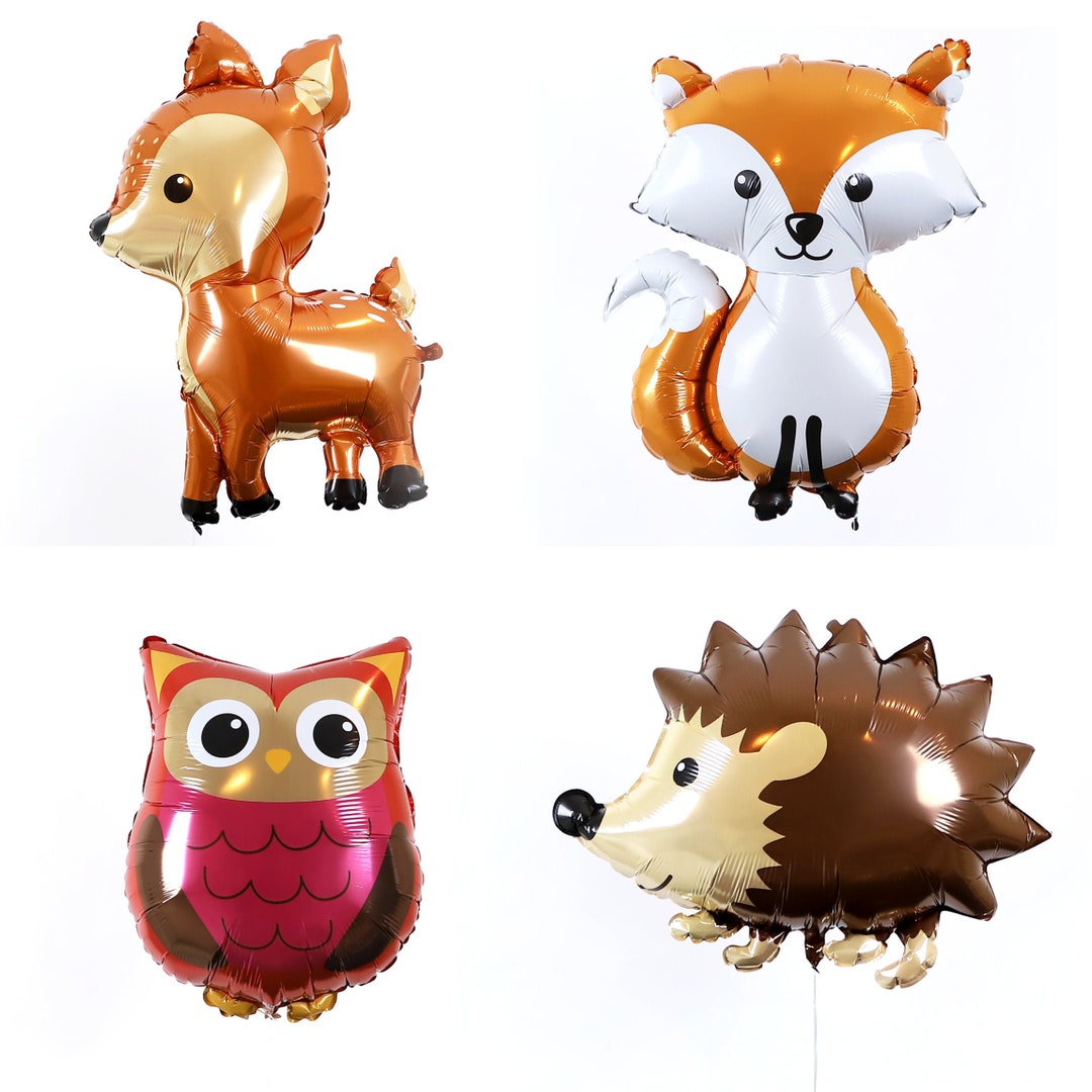 Big Woodland Animal Theme Party Decor. Cute Baby Deer, Fox, Owl ...