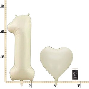 32 Inch Matte Cream White Number Balloon, Muted Neutral Ivory, Big ...