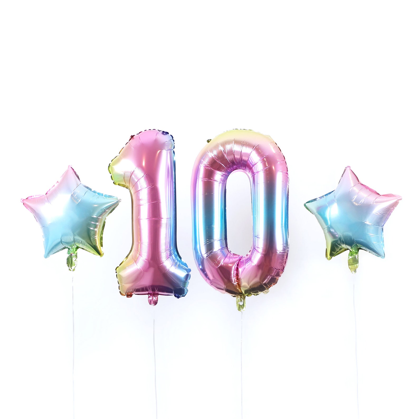 32 Pastel Rainbow Ombre Number Balloon Big Mylar Foil - Etsy