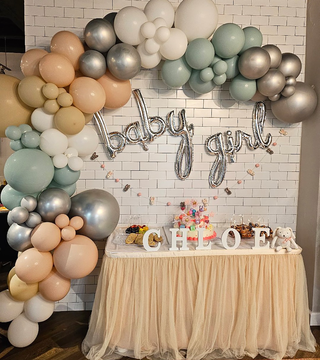 Baby Girl or Boy Cursive Balloon Letter. Mylar Foil Script Word Phrase ...