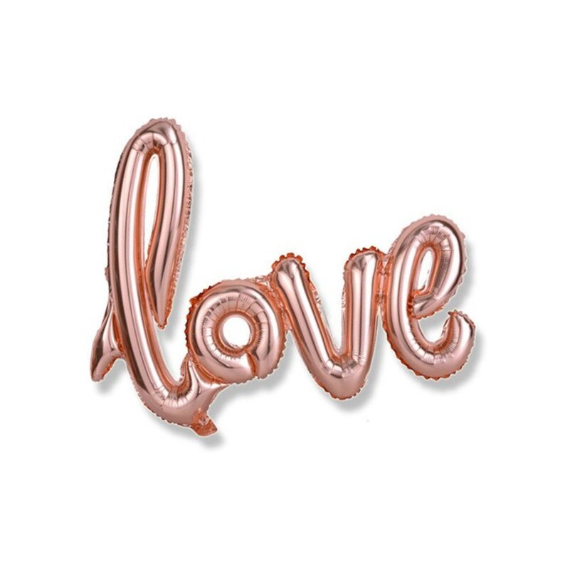 Rose Gold Love Balloon. Mylar Foil Cursive Letter Banner. for - Etsy