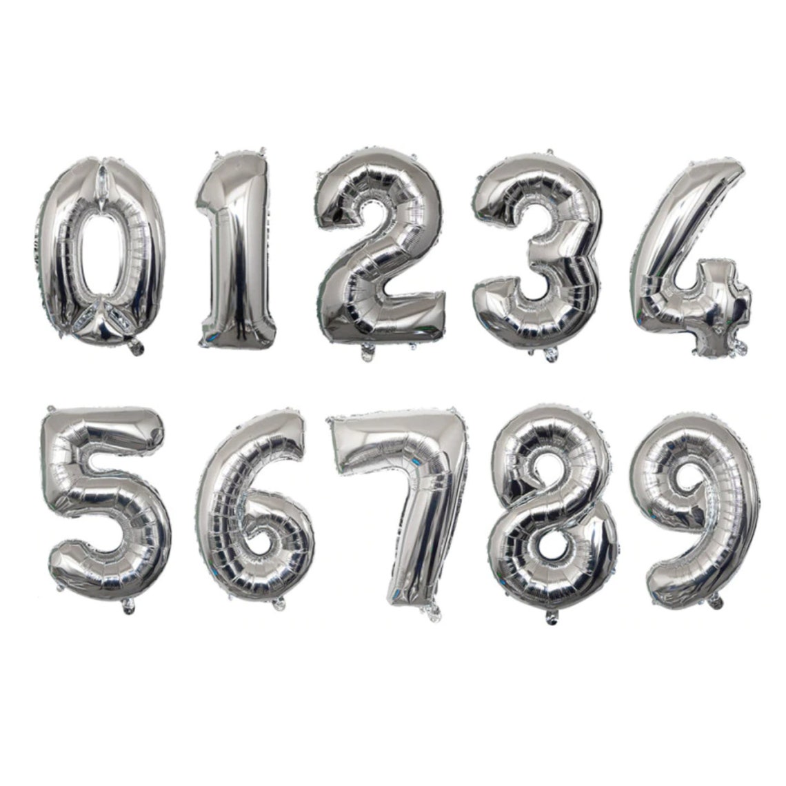 32 Inch Metallic Silver Number Balloon Big Mylar Foil - Etsy
