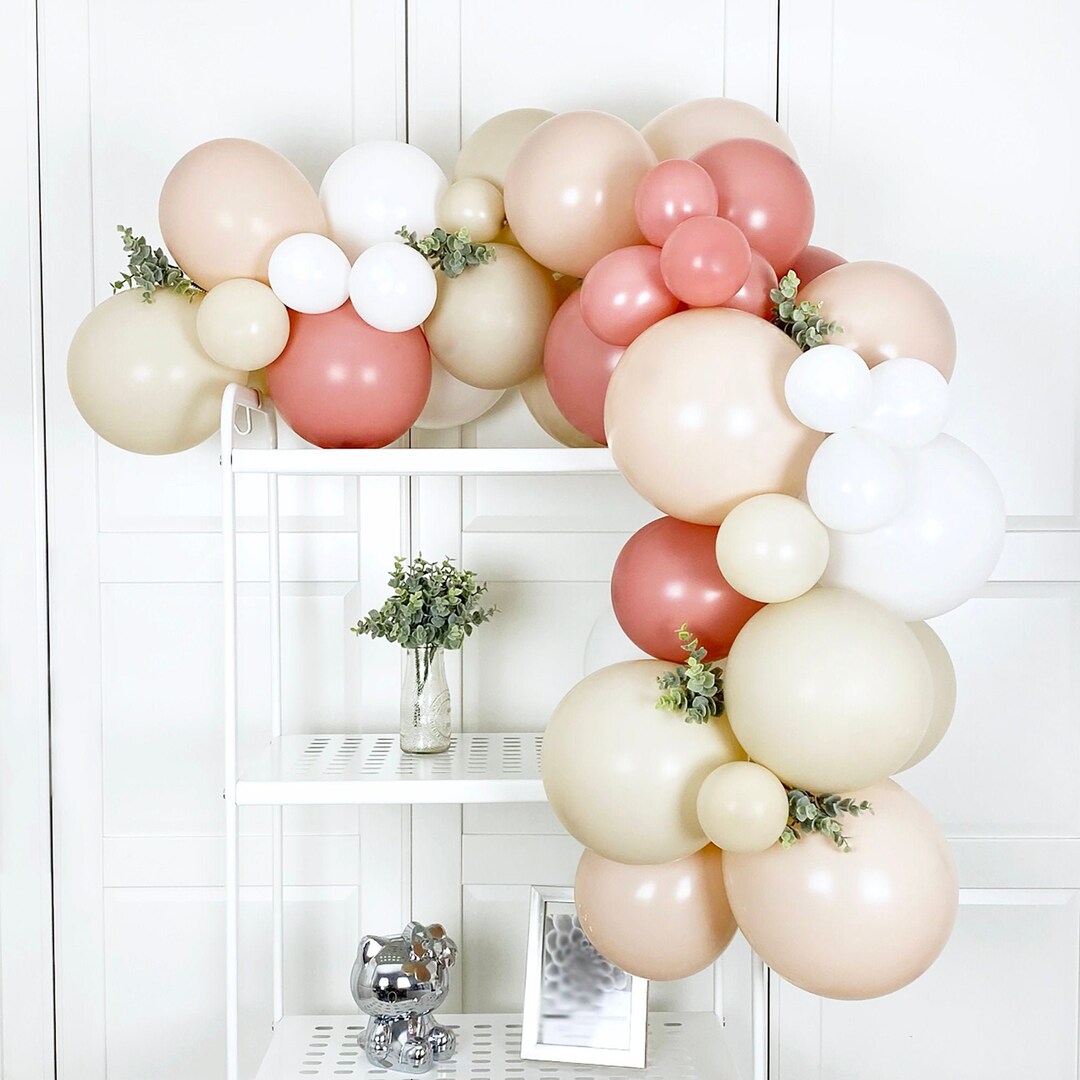 Muted Neutral Pastel Dusty Pink & Blush Balloon Garland Arch Kit. Girl ...