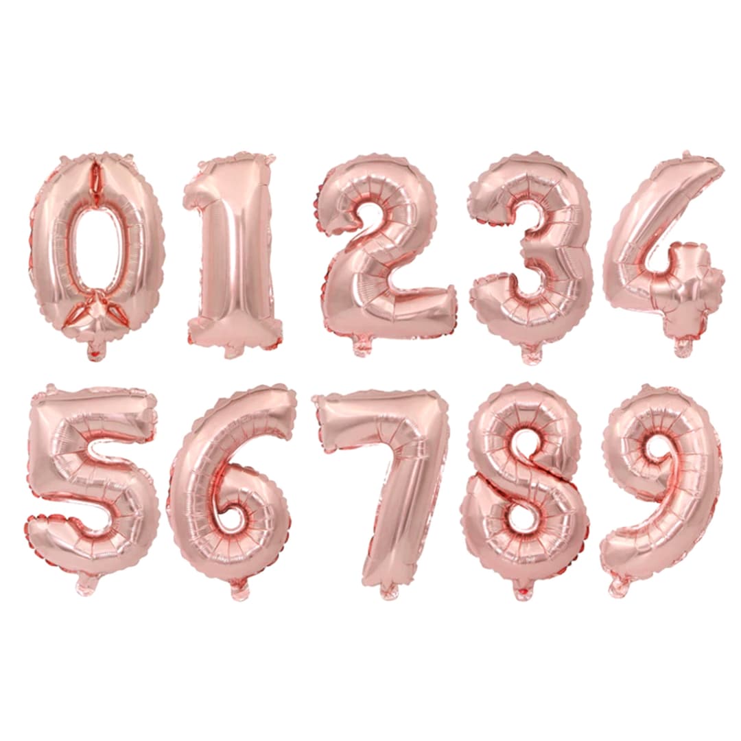 32 Inch Metallic Rose Gold Number Balloon - Big Mylar Foil Balloon ...