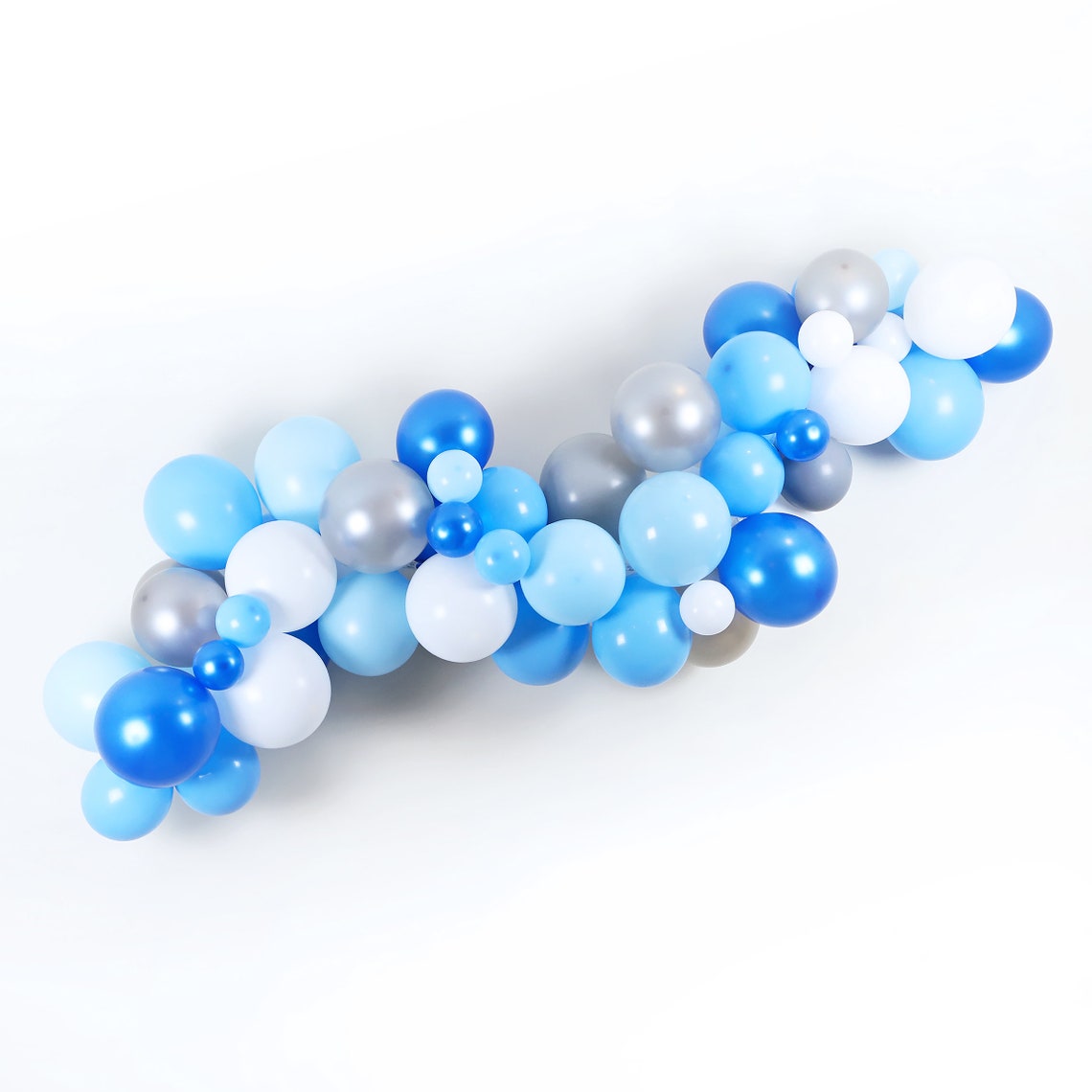 Metallic Blue Balloon Garland Kit. Blue, Silver, White, Gray Latex ...