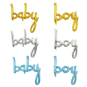Baby Girl or Boy Cursive Balloon Letter. Mylar Foil Script Word Phrase ...