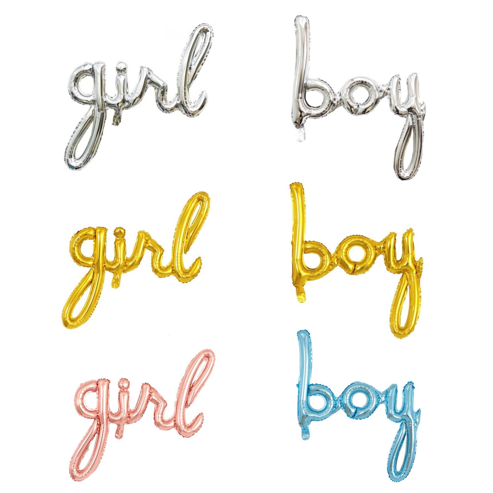 GIRL BOY Cursive Letter Balloon Banner Mylar Foil Script - Etsy