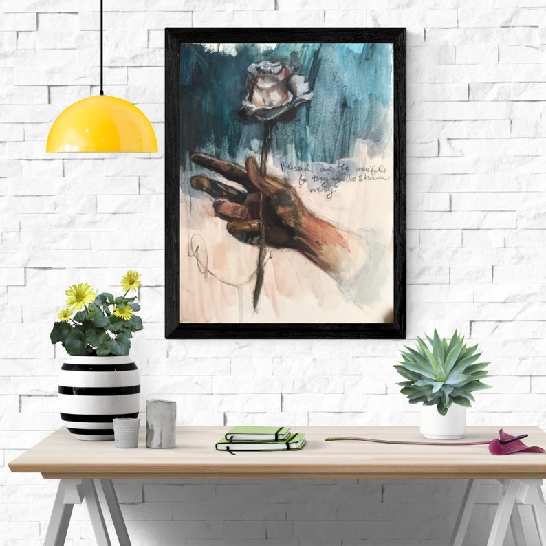 Merciful - Print Download Beatitudes Bible Verse Christian Wall Art - Etsy