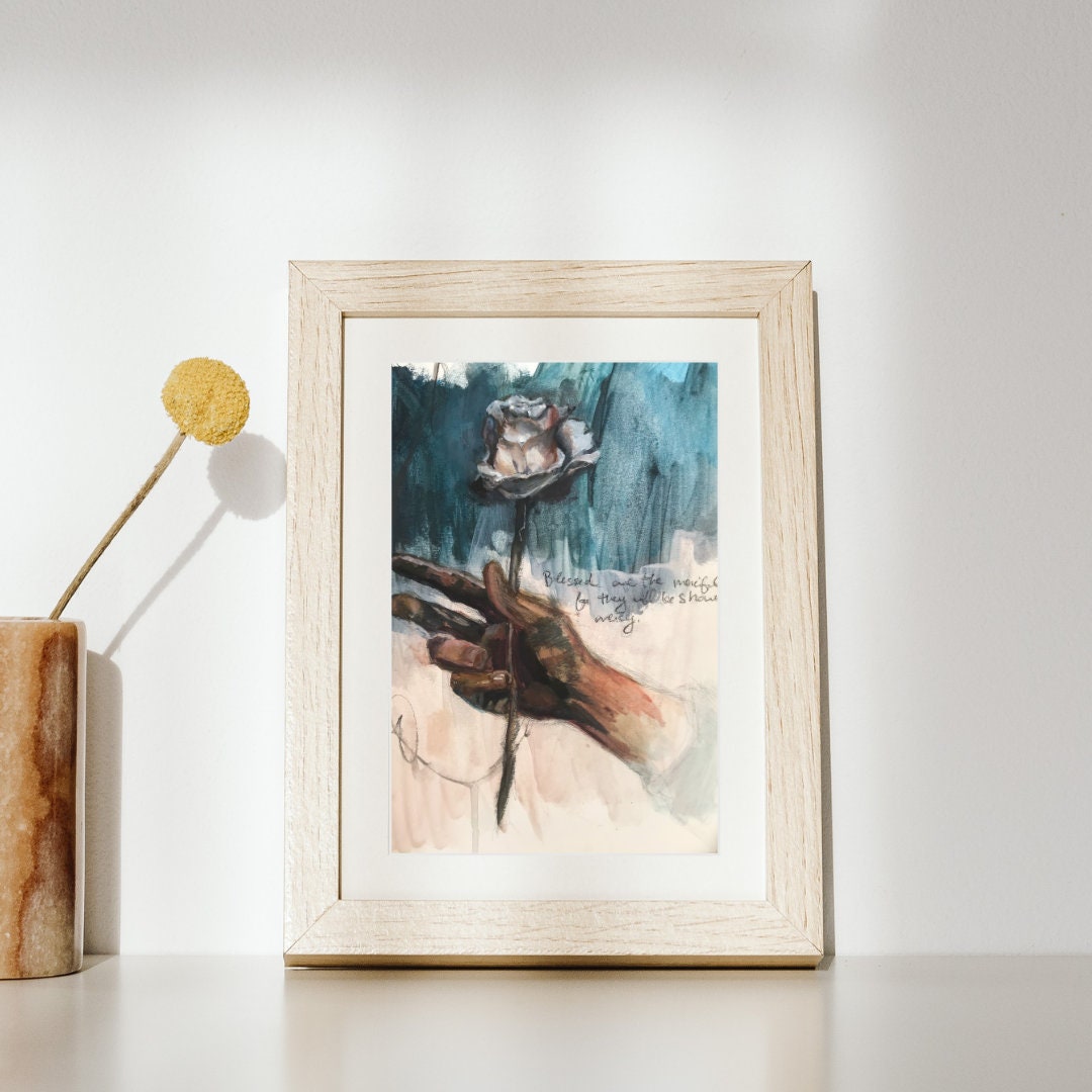 Merciful - Print Download Beatitudes Bible Verse Christian Wall Art - Etsy