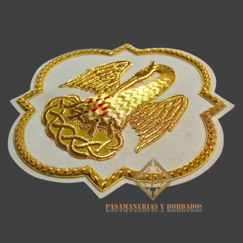 Hand Embroidered Pelican Emblem - Etsy
