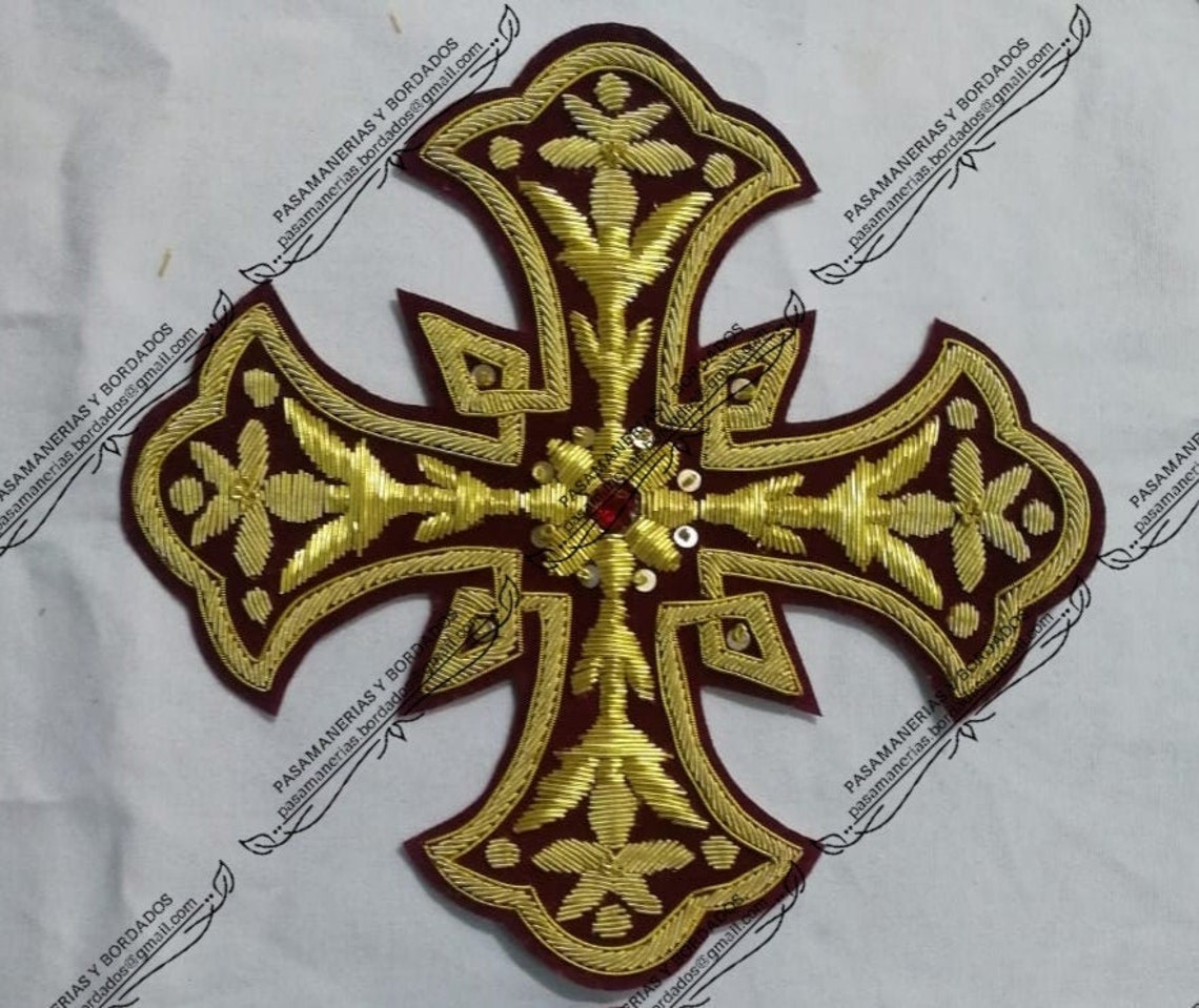 Hand Embroidered Cross for Liturgical Vestments. 20cm X 20cm | Etsy