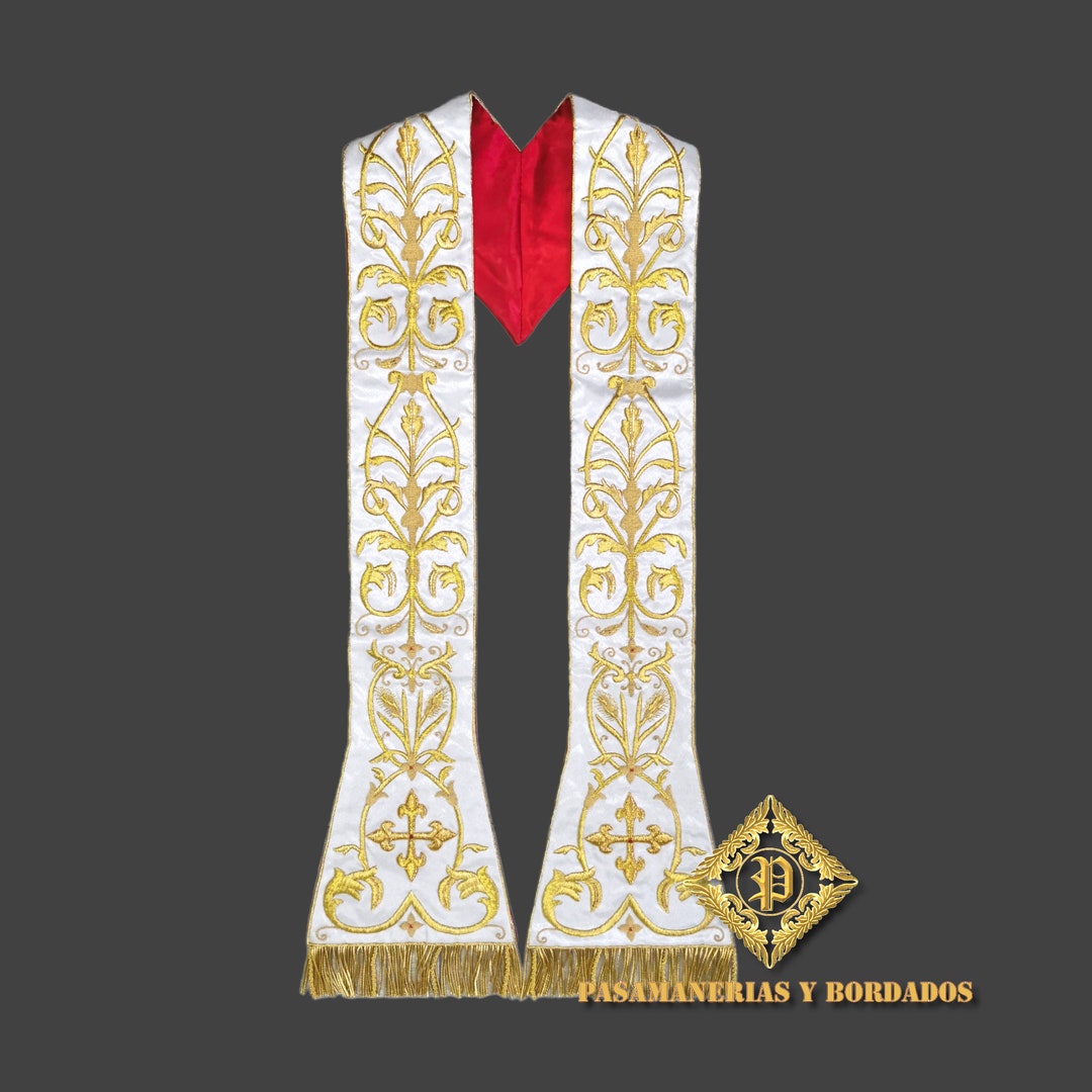 Liturgical Stole Handmade Embroidered Made With High Quality Metallic ...