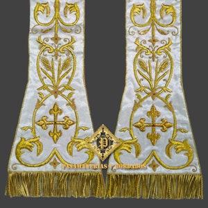 Liturgical Stole Handmade Embroidered Made With High Quality Metallic ...