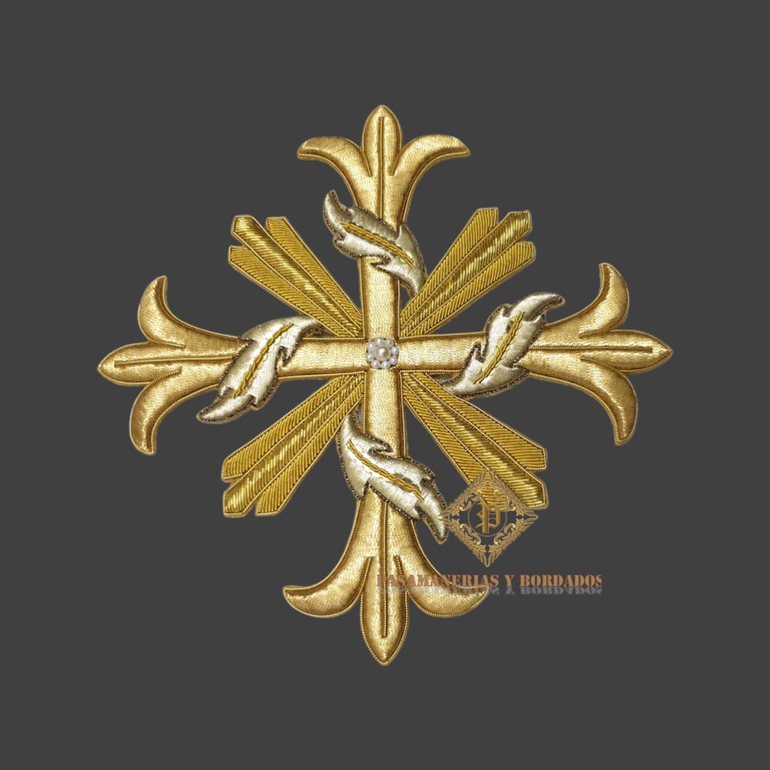 Metallic Hand Embroidered Cross - Etsy