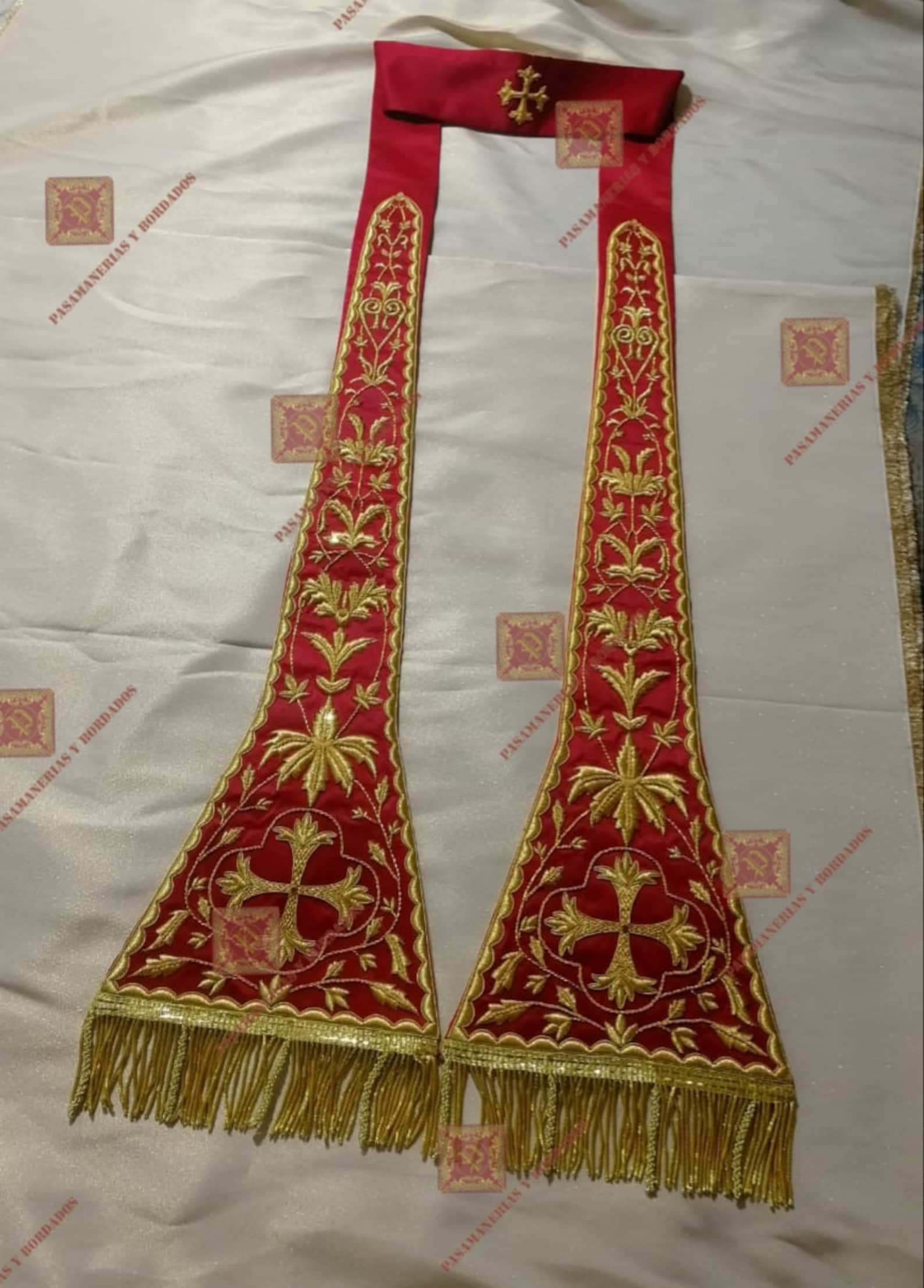 Stola Hand Embroidered Made With Metallic and Bullion Threads. - Etsy