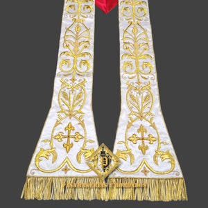 Liturgical Stole Handmade Embroidered Made With High Quality Metallic ...