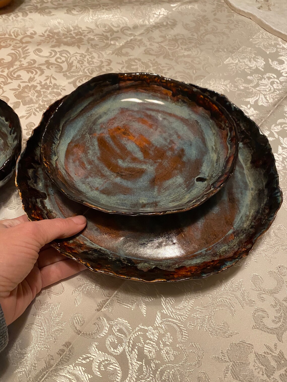 3 Piece Rustic Dinnerware Set - Etsy