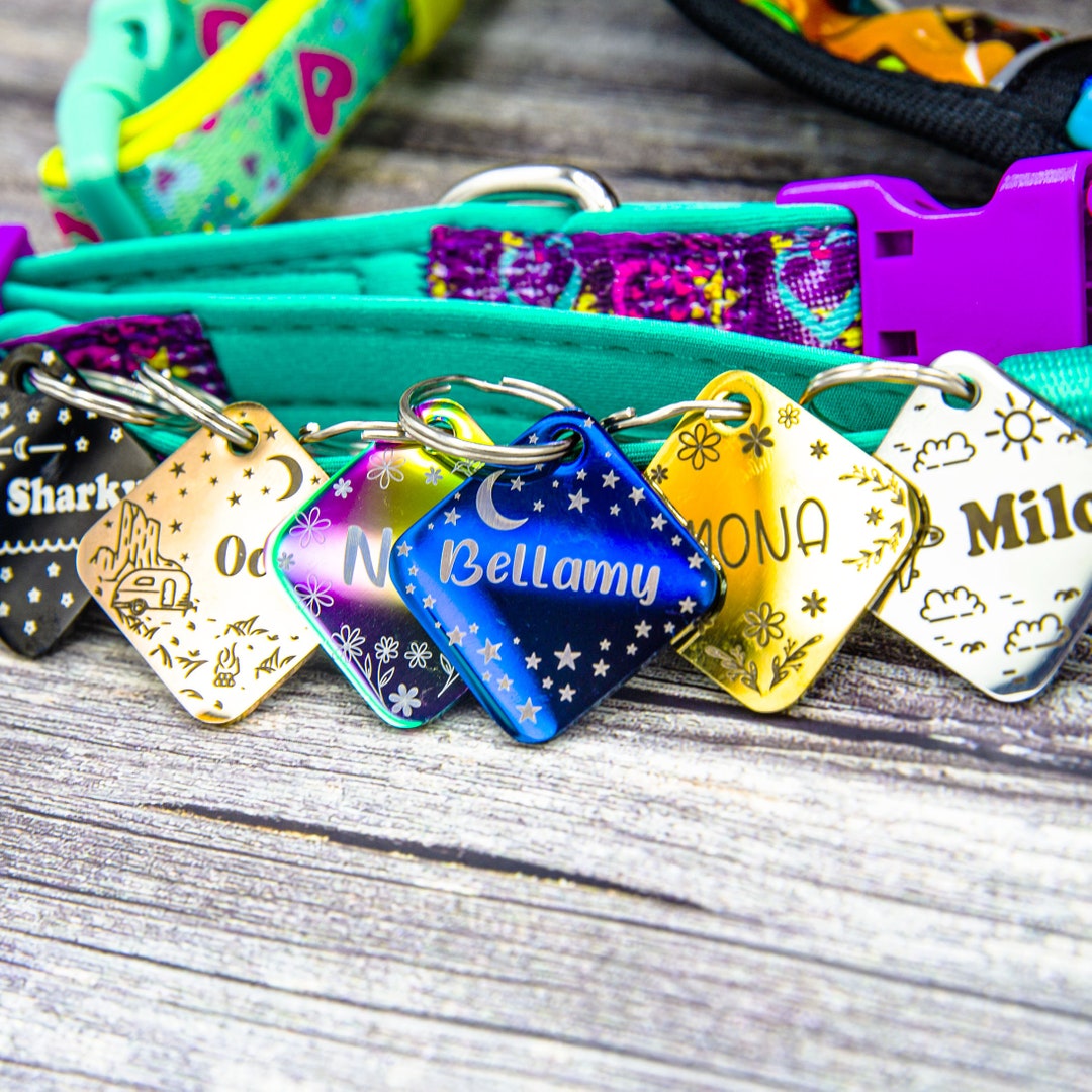 Personalized Designer Pet ID Tag - Deep Engraved Double Sided ...