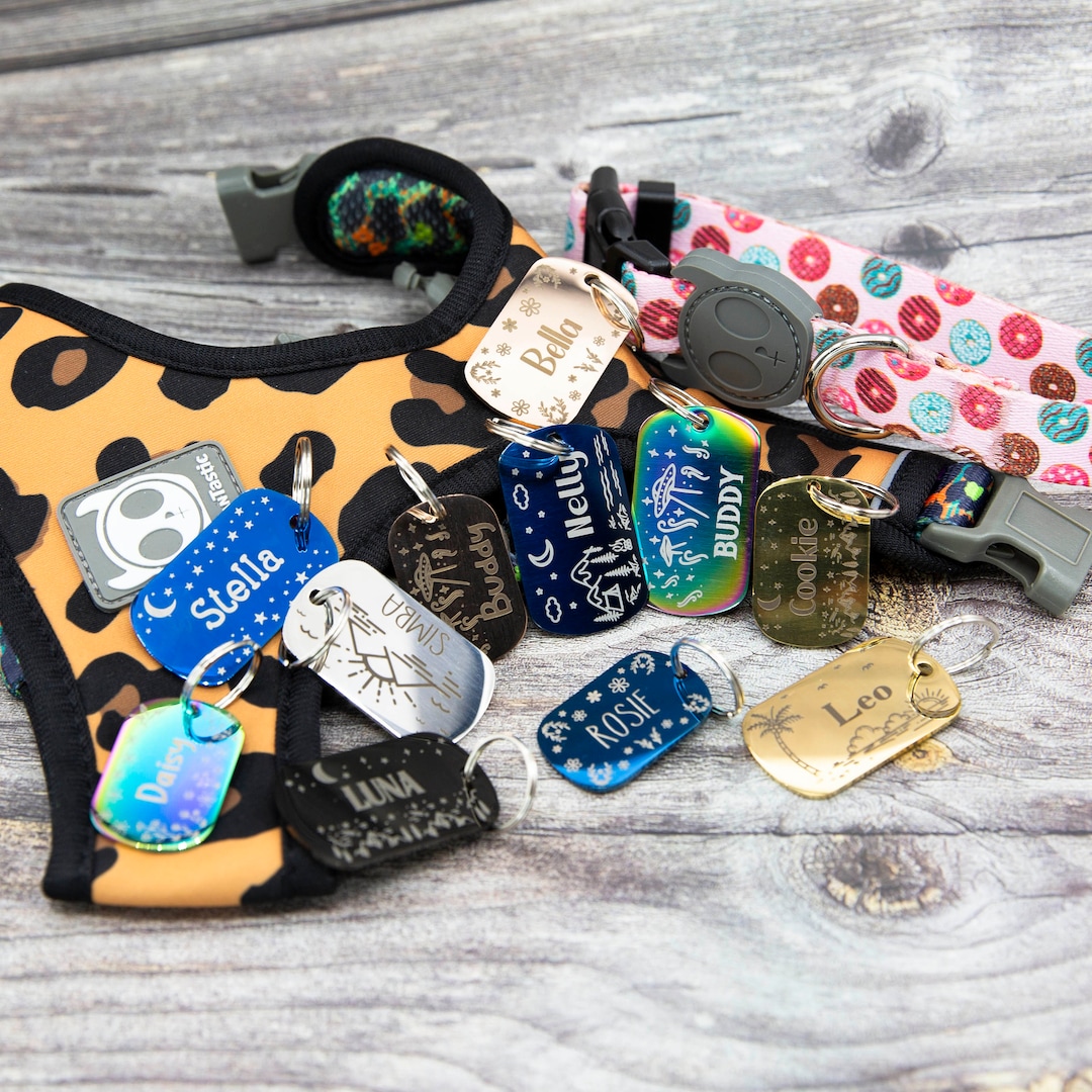 Personalized Designer Pet ID Tag - Deep Engraved Double Sided ...