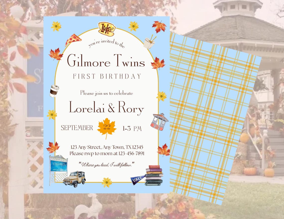 Gilmore Girls Birthday Invitation: Stars Hollow Theme (canva Template ...