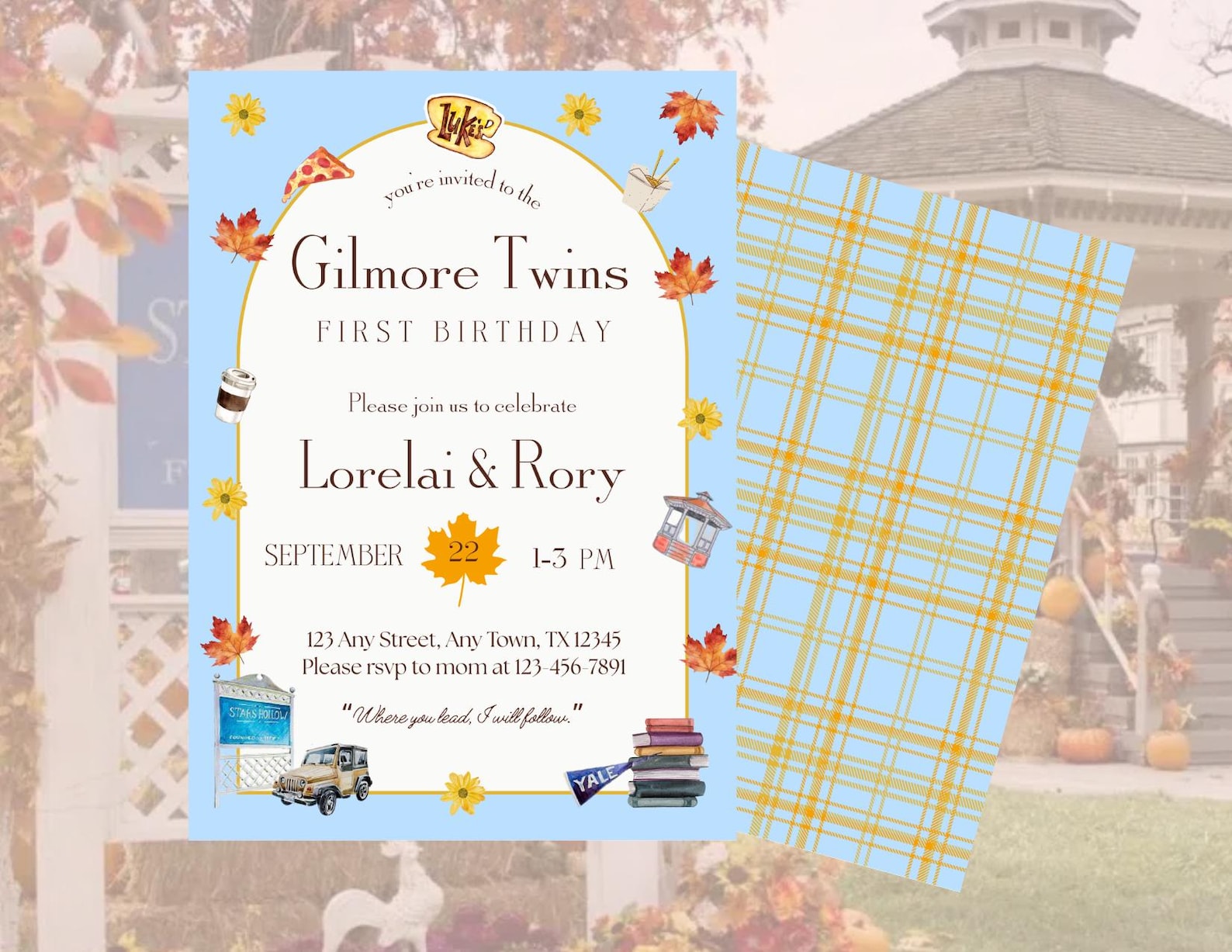 Gilmore Girls Birthday Invitation: Stars Hollow Theme (canva Template ...