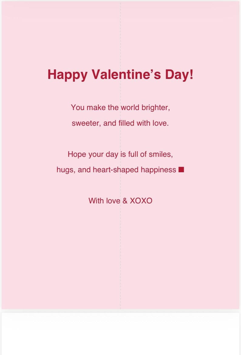 Love & XOXO” Printable Valentine Card - Etsy