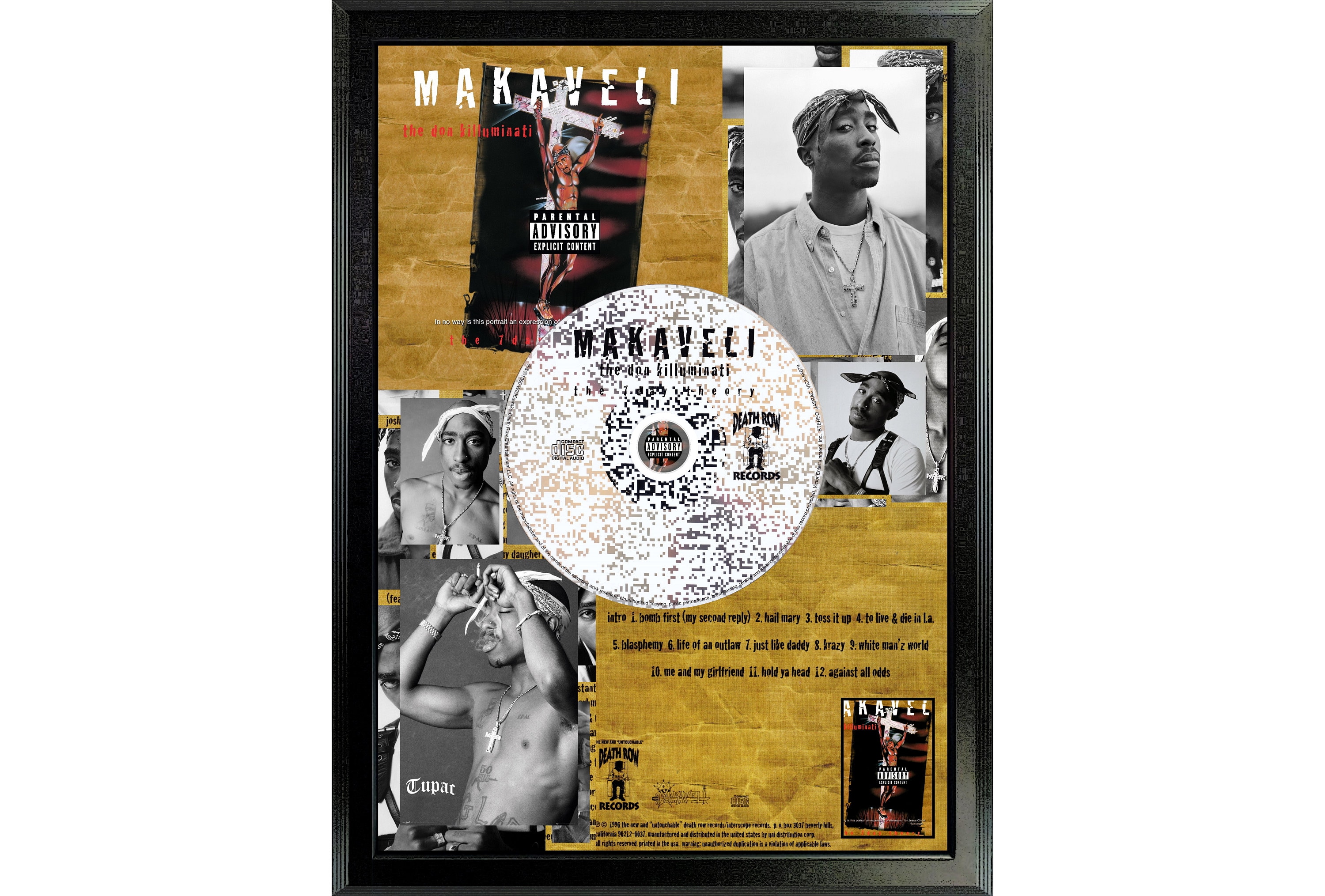 Tupac Amaru Shakur | 2Pac - Cd Poster | All Eyez On Me,Me Against The ...