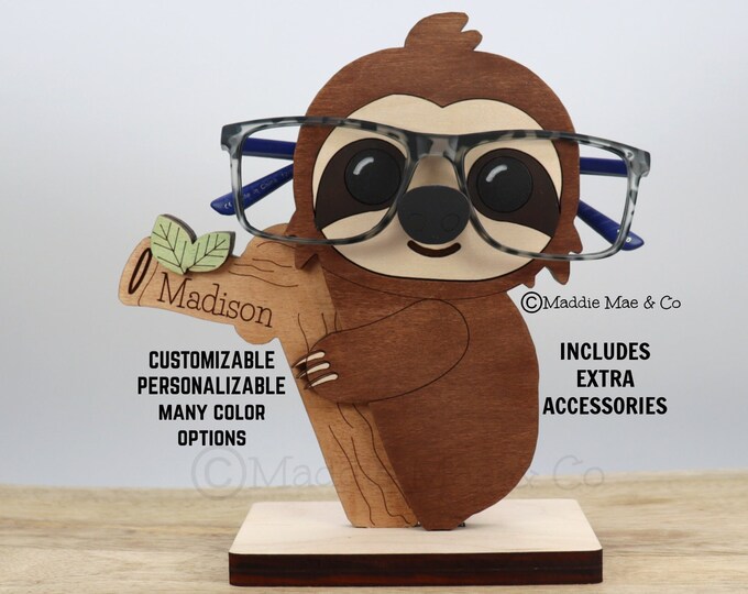 Sloth Eyeglass Stand Custom Sloth T Sloth Wearing Glasses Personalized T Sloth