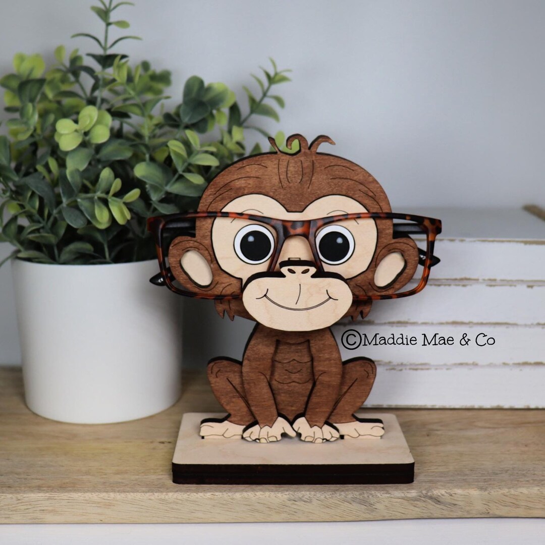 Monkey Eyeglass Stand, Personalized Eyeglass Stand, Monkey Decor ...
