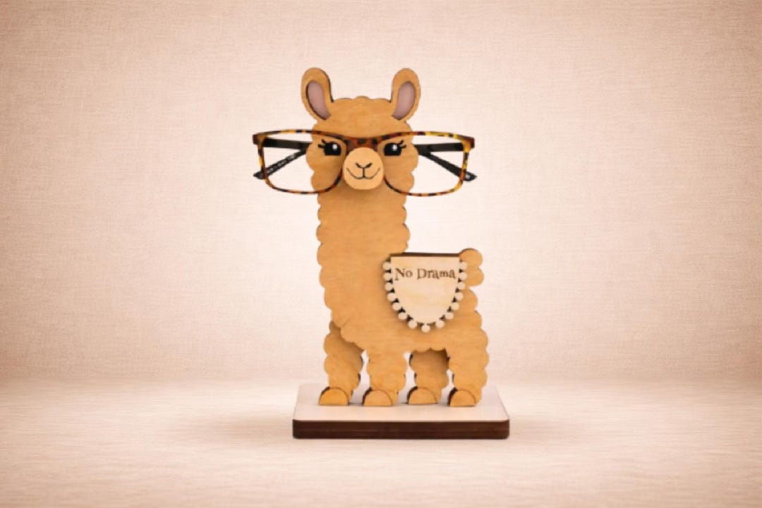 Llama Eyeglass Holder – Funny Desk Glasses Stand, Wood Eyeglasses Stand ...