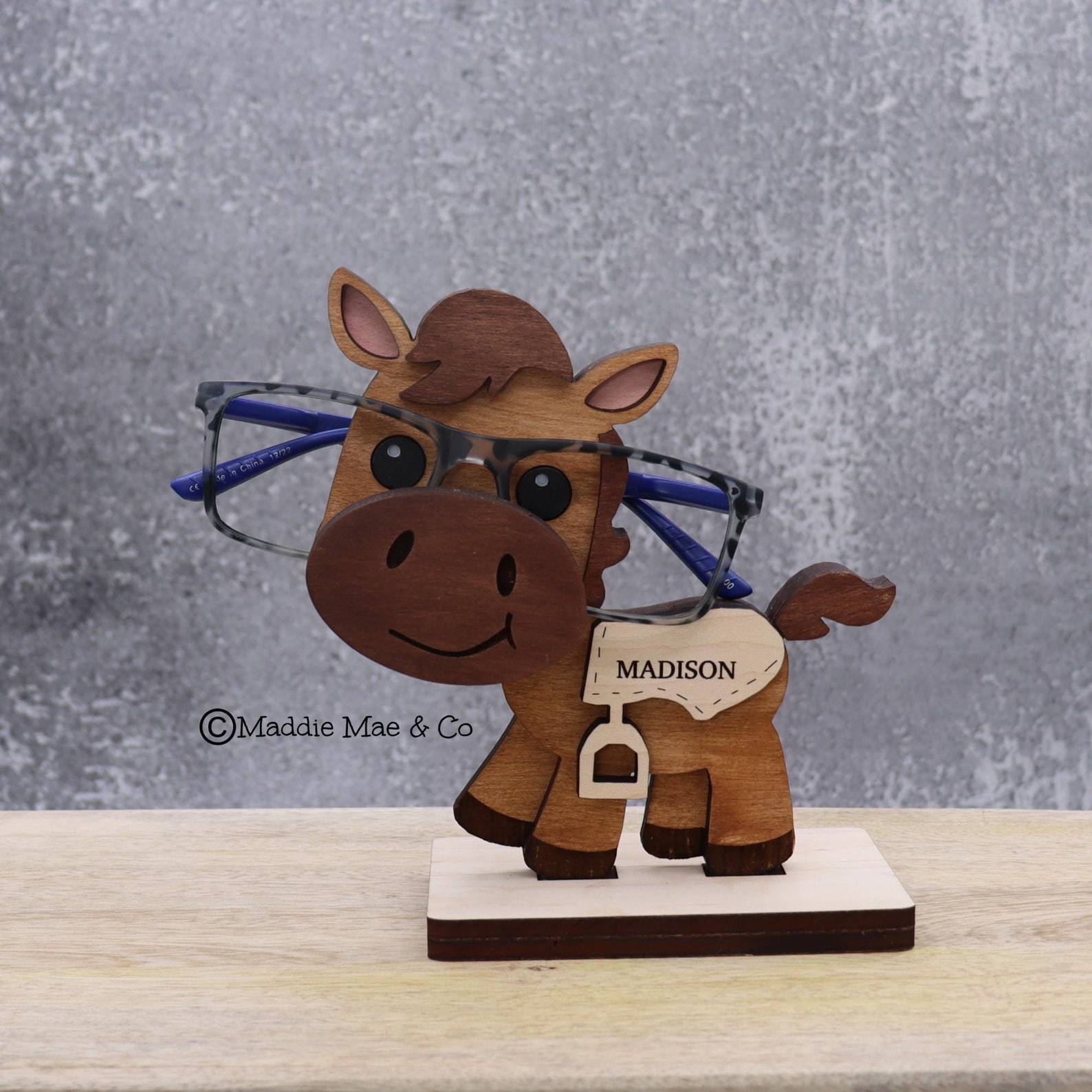 Horse Eyeglass Stand, Custom Horse Gift, Horse Wearing Glasses ...