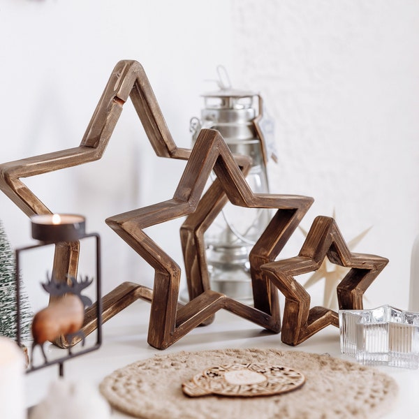 Holzsterne 3er set - Etsy.de