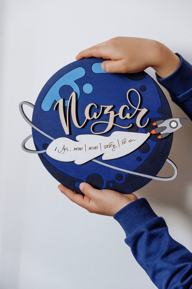 Nursery Space Name Sign Space Themed Wood Sign Kids Door - Etsy