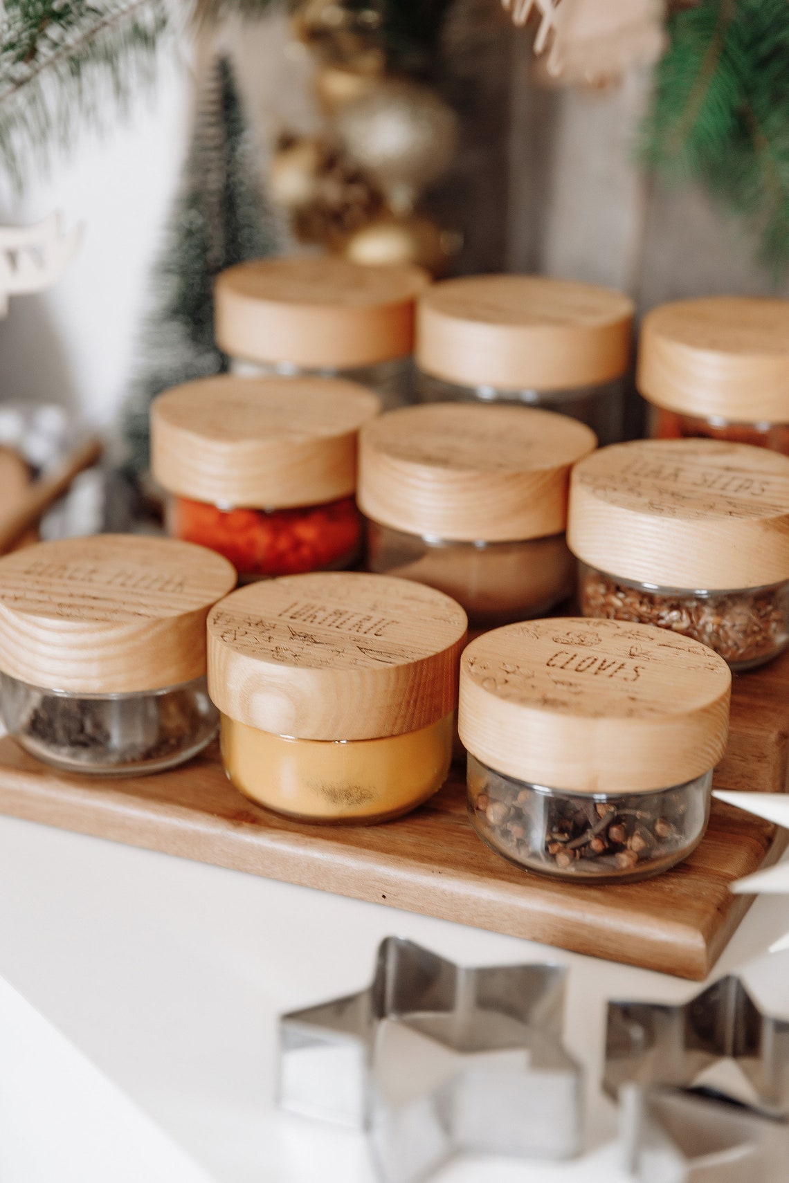 Set of 9 Personalized Spice Jars and Spice Rack - Etsy