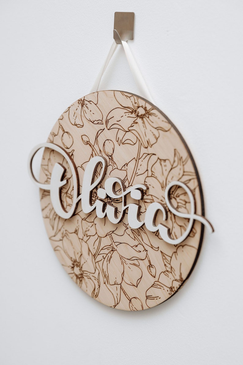 Custom Baby Name Sign Nursery Wall Decor Baby Announcement - Etsy