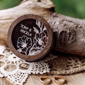 Engagement Wood Ring Box, Wedding Gift for Couple, Personalized Ring ...