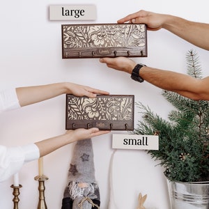 Personalized Ash Wood Key Holder With Metal Hooks - Etsy