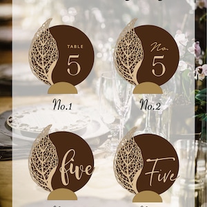 Rustic Wood Wedding Table Numbers • Leaf Design • Fall Decor - Etsy