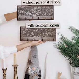 Personalized Ash Wood Key Holder With Metal Hooks - Etsy