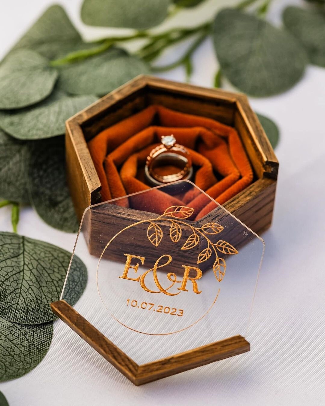 Personalized Wedding Ring Box for Ceremony, Engagement Ringbox, Ring ...