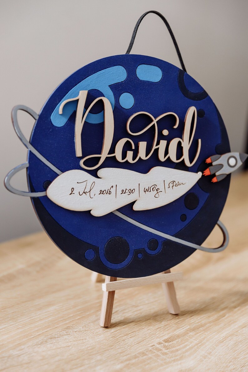Nursery Space Name Sign Space Themed Wood Sign Kids Door - Etsy
