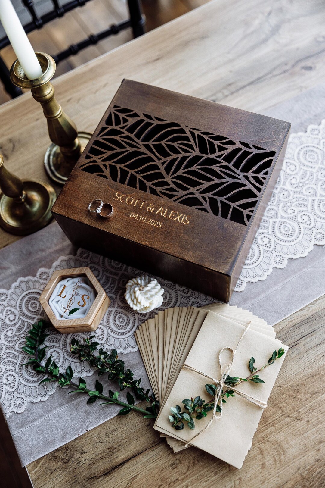 Customized Wedding Card Box, Wood Cut Out Patterns, Rustic Wedding ...