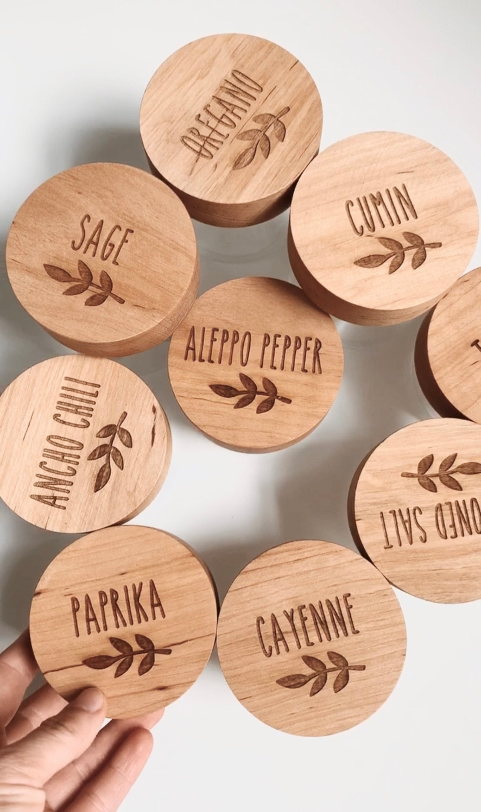 Set of 9 Personalized Spice Jars and Spice Rack - Etsy