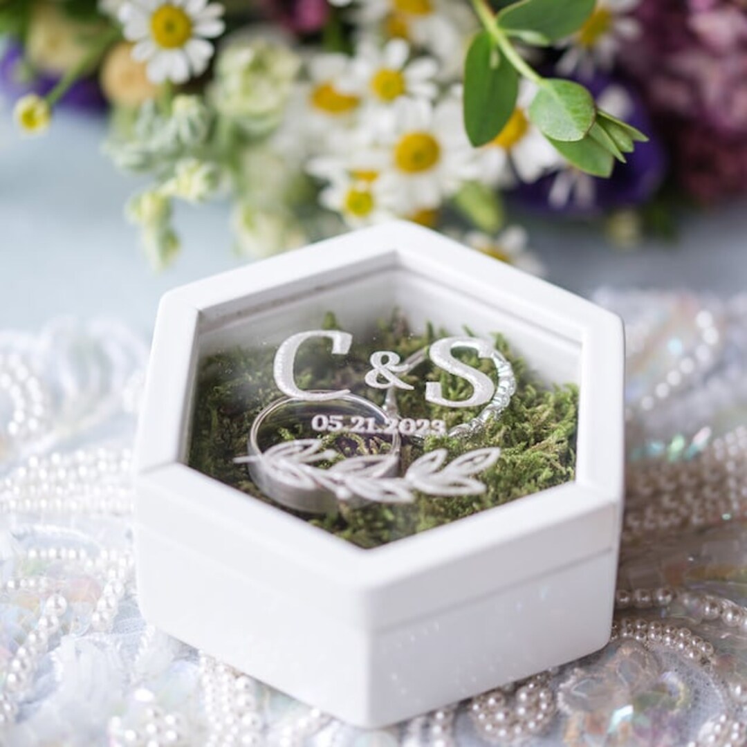 Proposal Engagement Wedding Ring Box With Gold or Silver Engraving - Etsy