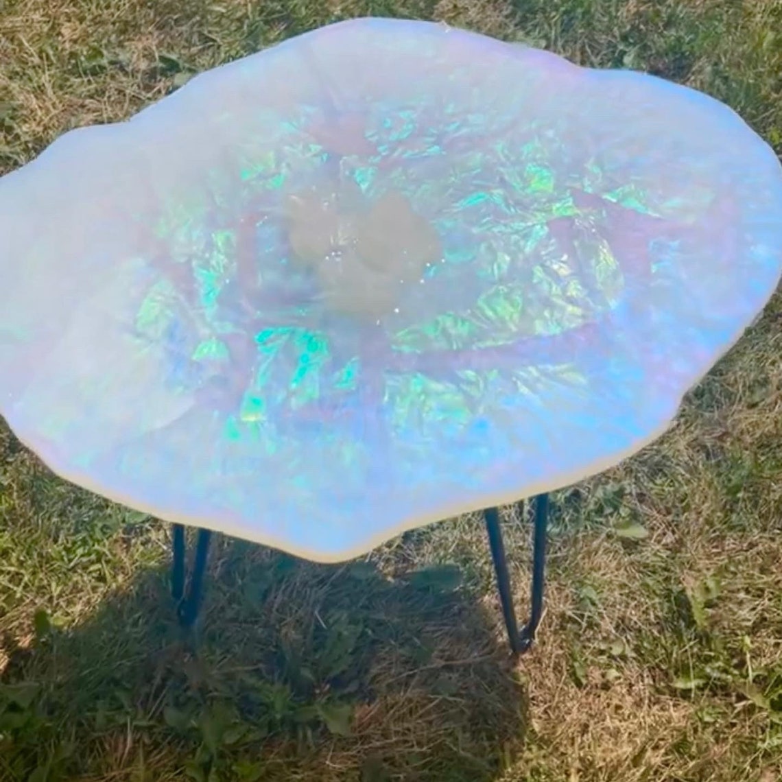 Opal Geode Side Table - Etsy